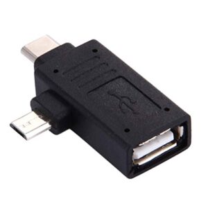 wblue phone accessories usb-c/type-c male + micro usb male to usb 2.0 female adapter