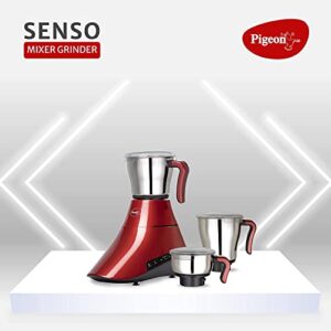 Pigeon by Stovekraft Senso 750 W Mixer Grinder with 3 Stainless Steel Jar for (Juicing, Chutney Making, Dry Grinding, Wet Grinding and Mincing)