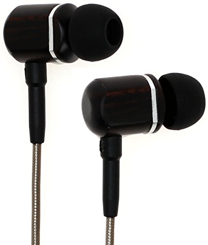 Symphonized MTRX 2.0 Premium Wired Earbuds - Wood In-Ear Headphones with Microphone & Volume Control, Noise Isolation - Corded Ear Buds for Android - Earphones for Computer & Laptop (GunMetal)