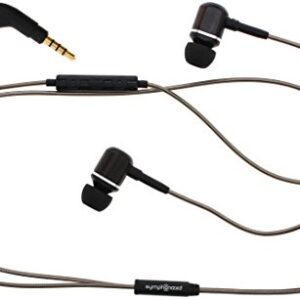 Symphonized MTRX 2.0 Premium Wired Earbuds - Wood In-Ear Headphones with Microphone & Volume Control, Noise Isolation - Corded Ear Buds for Android - Earphones for Computer & Laptop (GunMetal)