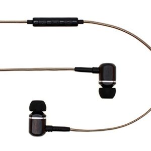 Symphonized MTRX 2.0 Premium Wired Earbuds - Wood In-Ear Headphones with Microphone & Volume Control, Noise Isolation - Corded Ear Buds for Android - Earphones for Computer & Laptop (GunMetal)