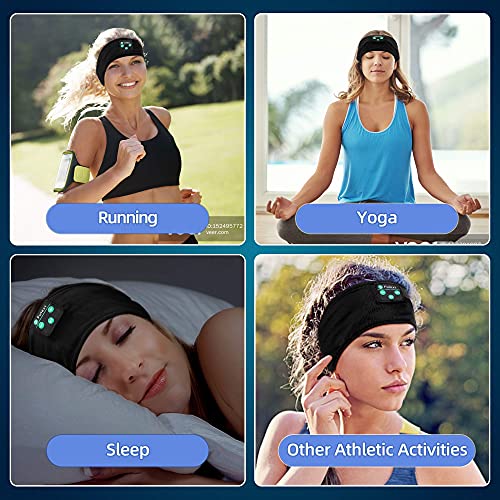 Fulext Sleep Headphones Wireless, Upgrade Wireless Sports Headband Headphones with Ultra-Thin HD Stereo Speakers Long Time Play for Side Sleepers Running Yoga Travel, Gifts for Men Women