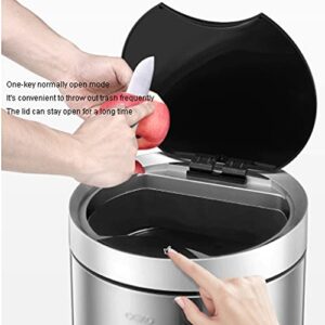 Garbage can Automatic Trash Can Touchless Infrared Motion Senso Garbage Can with Lid Stainless Steel Garbage Bin for Kitchen, Office Sturdy (Color : Silver)