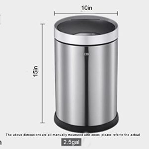 Garbage can Automatic Trash Can Touchless Infrared Motion Senso Garbage Can with Lid Stainless Steel Garbage Bin for Kitchen, Office Sturdy (Color : Silver)