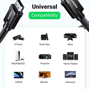 UGREEN 8K HDMI 2.1 Cable Certified 6.6FT Ultra High Speed HDMI Cord 4K 120Hz 48Gbps HDCP 2.2&2.3 eARC HDR Dolby Compatible for PS5 Xbox Series X Nintendo Switch Roku TV Laptop Monitor