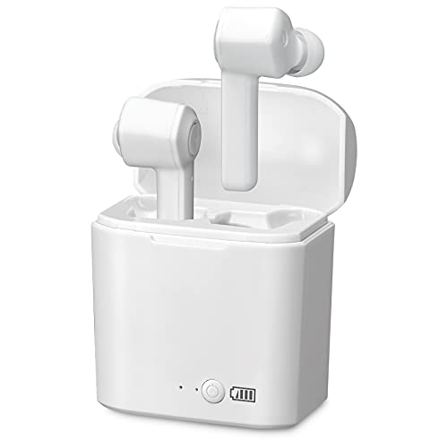 DPI iLive Truly Wire-Free Bluetooth Earbuds, Sweatproof Design, Charging Case, Includes 3 Set of Ear Tips, White (IAEBT300W)