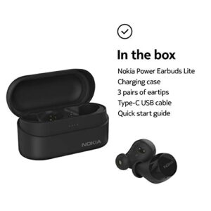 Nokia Power Earbuds Lite - Black - Waterproof - Universal Bluetooth - 35 Hours Battery Life - Travel Charging Case