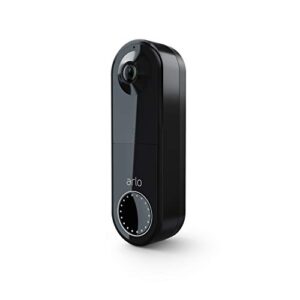 arlo essential video doorbell wire-free – hd video, 180° view, night vision, 2 way audio, direct to wi-fi no hub needed, wire free or wired, black – avd2001b