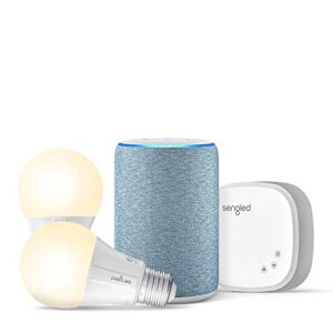 echo (3rd gen) twilight blue bundle with sengled 2-pack smart bulb starter kit