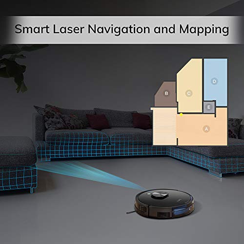 ILIFE A10 Mopping Robot Vacuum Cleaner, Robot Vacuum and Mop Combo, Lidar Navigation,2000Pa Strong Suction,Wi-Fi Connected, Works with Alexa, Multiple-Floor Mapping, for Pet Hair, Hard Floor, Carpets.