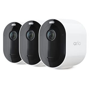 arlo pro 4 spotlight camera – 3 pack – wireless security, 2k video & hdr, color night vision, 2 way audio, wire-free, direct to wifi no hub needed, white – vmc4350p