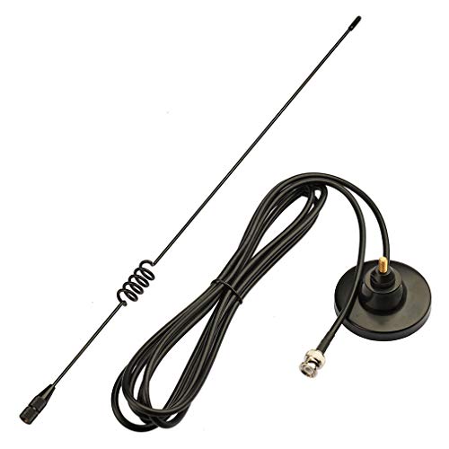 Bingfu HF VHF UHF Ham Radio Amateur Radio Mobile Radio Scanner Antenna Police Scanner Antenna Magnetic Base BNC Male Antenna Compatible with Uniden Bearcat Whistler Radio Shack Police Radio Scanner