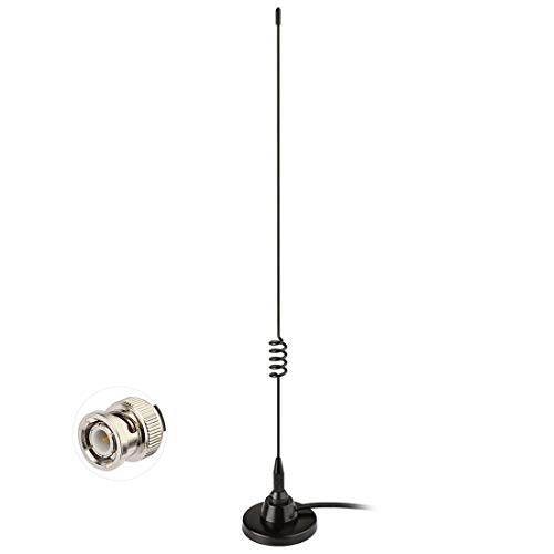 Bingfu HF VHF UHF Ham Radio Amateur Radio Mobile Radio Scanner Antenna Police Scanner Antenna Magnetic Base BNC Male Antenna Compatible with Uniden Bearcat Whistler Radio Shack Police Radio Scanner