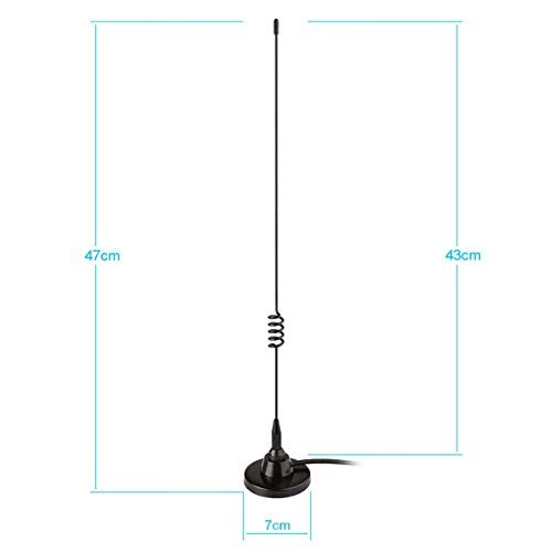 Bingfu HF VHF UHF Ham Radio Amateur Radio Mobile Radio Scanner Antenna Police Scanner Antenna Magnetic Base BNC Male Antenna Compatible with Uniden Bearcat Whistler Radio Shack Police Radio Scanner