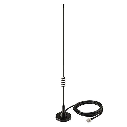 Bingfu HF VHF UHF Ham Radio Amateur Radio Mobile Radio Scanner Antenna Police Scanner Antenna Magnetic Base BNC Male Antenna Compatible with Uniden Bearcat Whistler Radio Shack Police Radio Scanner