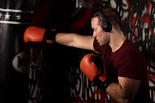 Philips ActionFit SH402 Wireless Bluetooth Headphones, IPX4 Splash-Resistance, Up to 20+ Hours of Play time, Echo Cancellation, Quick Charge, Smart Pairing and Cooling Earcups - Black (TASH402BK)