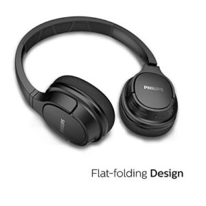 Philips ActionFit SH402 Wireless Bluetooth Headphones, IPX4 Splash-Resistance, Up to 20+ Hours of Play time, Echo Cancellation, Quick Charge, Smart Pairing and Cooling Earcups - Black (TASH402BK)