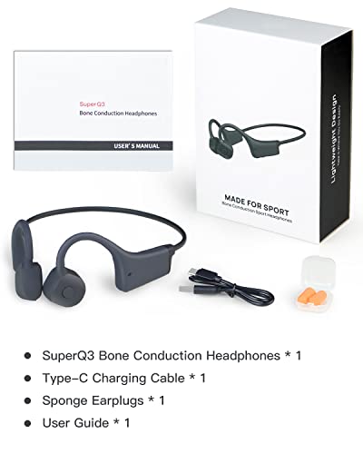 Guudsoud Bone Conduction Headphones,Open Ear Headphones Wireless Bluetooth 5.2 with Mic,Waterproof Sweatproof Sport Earphones