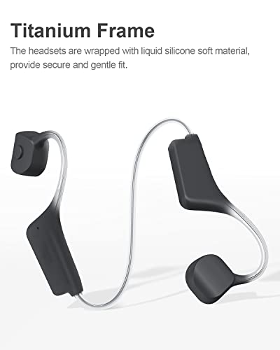 Guudsoud Bone Conduction Headphones,Open Ear Headphones Wireless Bluetooth 5.2 with Mic,Waterproof Sweatproof Sport Earphones