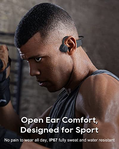 Guudsoud Bone Conduction Headphones,Open Ear Headphones Wireless Bluetooth 5.2 with Mic,Waterproof Sweatproof Sport Earphones