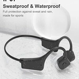 Guudsoud Bone Conduction Headphones,Open Ear Headphones Wireless Bluetooth 5.2 with Mic,Waterproof Sweatproof Sport Earphones