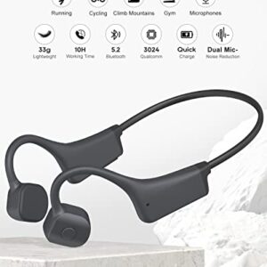 Guudsoud Bone Conduction Headphones,Open Ear Headphones Wireless Bluetooth 5.2 with Mic,Waterproof Sweatproof Sport Earphones