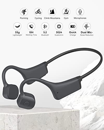 Guudsoud Bone Conduction Headphones,Open Ear Headphones Wireless Bluetooth 5.2 with Mic,Waterproof Sweatproof Sport Earphones