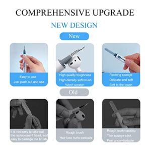 2022 Earbuds Cleaning Kit for Airpod, CareReal 2 PCS Multifunction Cleaning Pen Portable 3 in 1 Headphone Cleaner Kit for Airpod Pro 1 2 3, Wireless Earphones Charging Box, Mobile Phone(White, Black)