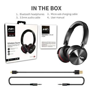 Bluetooth Wireless Over-Ear Headphones FM Stereo Radio Headset Micro SD Card Mp3 Player Built-in Lithium Battery and Microphone for PC/Cellphone/Travel/Work(Black)