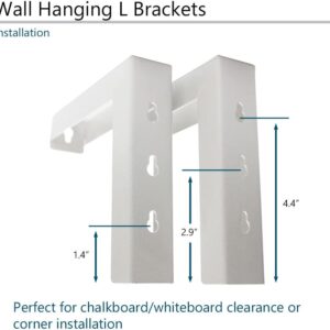 Elite Screens 6" White Projector Screen L-Brackets, Single Metal Welded Construction, Wall or Ceiling Mount - Includes Hooks and Hardware, Model: ZVMAXLB6-W