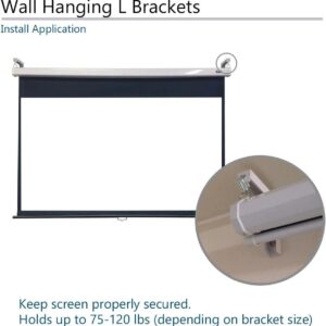 Elite Screens 6" White Projector Screen L-Brackets, Single Metal Welded Construction, Wall or Ceiling Mount - Includes Hooks and Hardware, Model: ZVMAXLB6-W