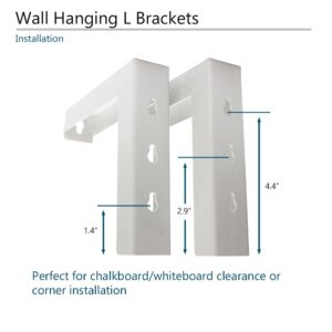 Elite Screens 6" White Projector Screen L-Brackets, Single Metal Welded Construction, Wall or Ceiling Mount - Includes Hooks and Hardware, Model: ZVMAXLB6-W