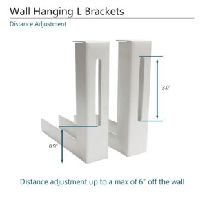 Elite Screens 6" White Projector Screen L-Brackets, Single Metal Welded Construction, Wall or Ceiling Mount - Includes Hooks and Hardware, Model: ZVMAXLB6-W