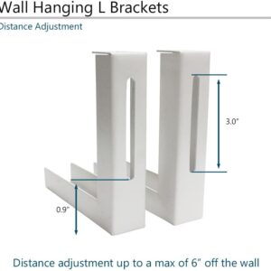 Elite Screens 6" White Projector Screen L-Brackets, Single Metal Welded Construction, Wall or Ceiling Mount - Includes Hooks and Hardware, Model: ZVMAXLB6-W