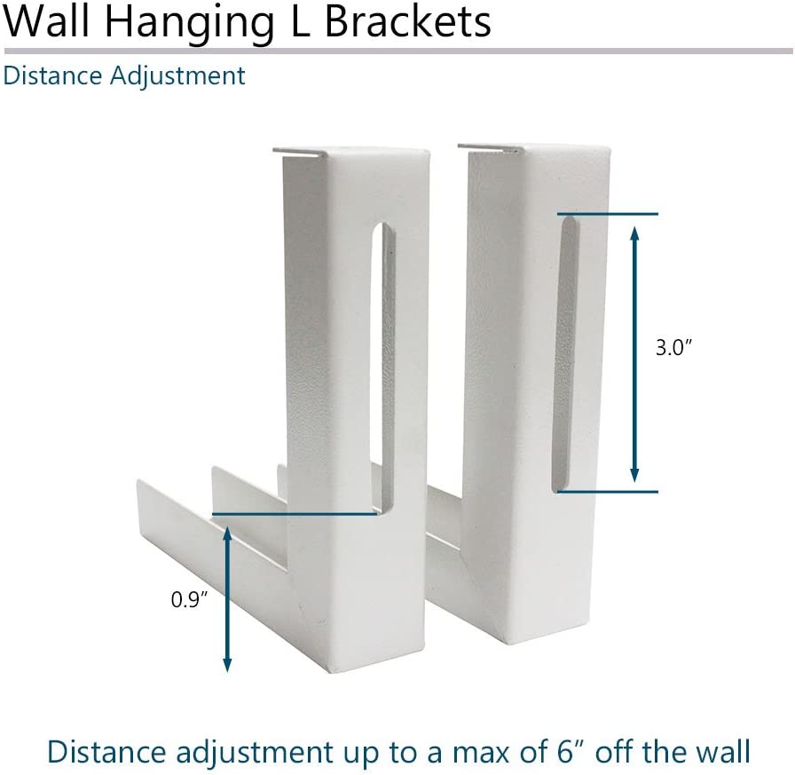 Elite Screens 6" White Projector Screen L-Brackets, Single Metal Welded Construction, Wall or Ceiling Mount - Includes Hooks and Hardware, Model: ZVMAXLB6-W