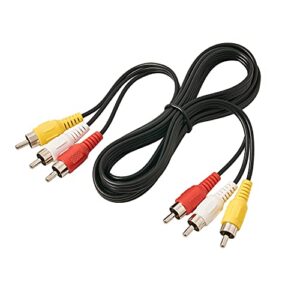 3 rca cable audio video composite cable, 5 ft rca 3-male to 3-male, for tv, vcr, dvd, satellite, and home theater receivers