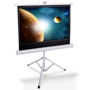 pyle portable projector screen tripod stand – mobile projection screen , lightweight carry & durable easy pull assemble system for schools meeting conference indoor outdoor use, 40 inch(prjtp42)