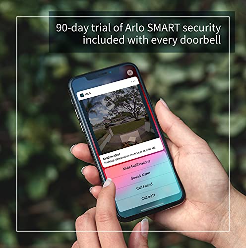 Arlo Essential Wireless Video Doorbell & Chime 2 Bundle, 1080p HD doorbell Camera HD, 2-Way Audio, Package Detection, Motion Detection and Alerts, Built-in Siren, Night Vision, AVDK2001, White