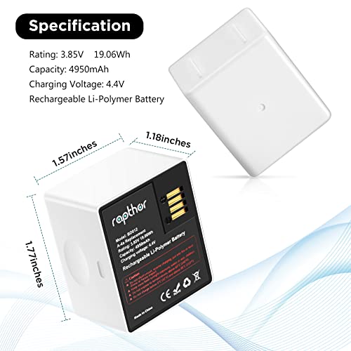 Upgraded 4950mAh Replacement Batteries Compatible with Arlo Pro 4/Pro 3/Ultra/Ultra 2 Wireless Security Cameras, 2-Pack 3.85V Rechargeable Long-Lasting Battery Life and Easy to Install