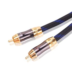 KUYIOHIFI Dual 2RCA Male to 2RCA Male Stereo Audio Cable, Double-Shielded (OD 8.0mm), for Amplifiers, AV Receivers, Hi-Fi System (4 Feet)