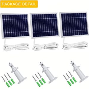 iTODOS Solar Panel Works for Arlo Pro and Arlo Pro2 Camera ,11.8feet Power Cable and Adjustable Mount (3 Pack,Silver)