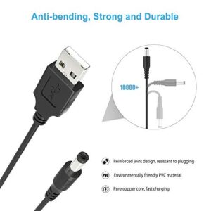 USB to DC Power Cable with 10pcs DC Barrel Jack Universal Laptop Power Adapter Tips USB 2.0 to DC 5.5x2.1mm Plug Charging Cord Kits Max 3A Compatible for Lenovo, Compatible for Asus and More