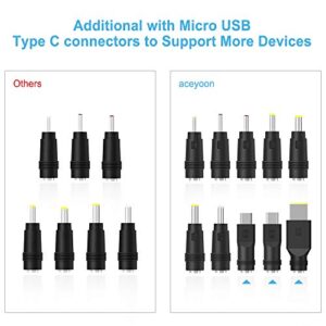 USB to DC Power Cable with 10pcs DC Barrel Jack Universal Laptop Power Adapter Tips USB 2.0 to DC 5.5x2.1mm Plug Charging Cord Kits Max 3A Compatible for Lenovo, Compatible for Asus and More