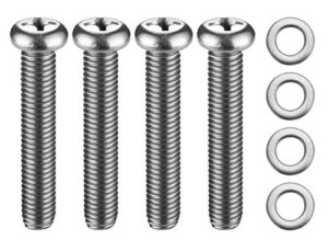 wall mounting screws bolts for samsung tv – m8 x 43mm with thread pitch 1.25mm, solid screw bolt hardware for mounting samsung tv, tv mounting bolts work with samsung 50” 55″ 65″ 75″ 6, 7, 8 series tv