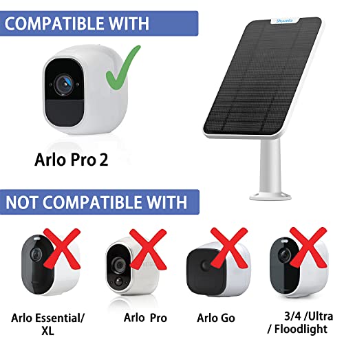 4W Solar Panel Charging Compatible with Arlo Pro 2 only, with 13.1ft Waterproof Charging Cable, IP65 Weatherproof,Includes Secure Wall Mount（3-Pack)(Not Compatible with Arlo Pro)