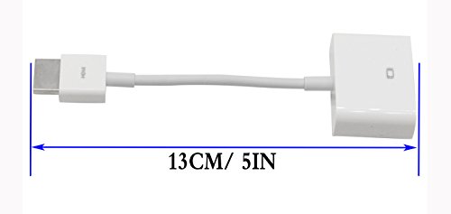 zdyCGTime DVI 24+1 to HDMI Adapter Cable,HDMI Male to DVI 24+1 Female Converter Cable for HD TV, Plasma, DVD and Projector.(white/13CM/5 in)