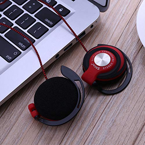 Galand Stereo Extra Bass Portable Headphones Headset,Universal 3.5mm Plug Wired Clip On Ear Sports Earphone Heavy Bass Headphone Black