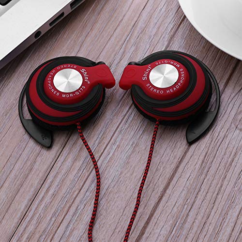 Galand Stereo Extra Bass Portable Headphones Headset,Universal 3.5mm Plug Wired Clip On Ear Sports Earphone Heavy Bass Headphone Black