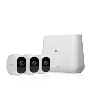 arlo (vms4330p-100nas) pro 2 – wireless home security camera system with siren, rechargeable, night vision, indoor/outdoor, 1080p, 2-way audio, wall mount, cloud storage included, 3 camera kit