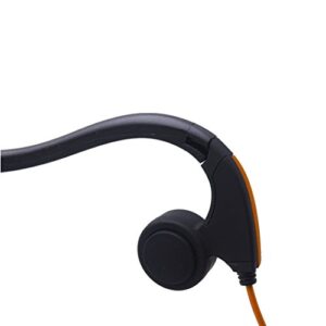 New Bone Conduction Headphones with Microphone Stereo Open-Ear Sport Headphone with Noise Reduction Microphone (Orange)